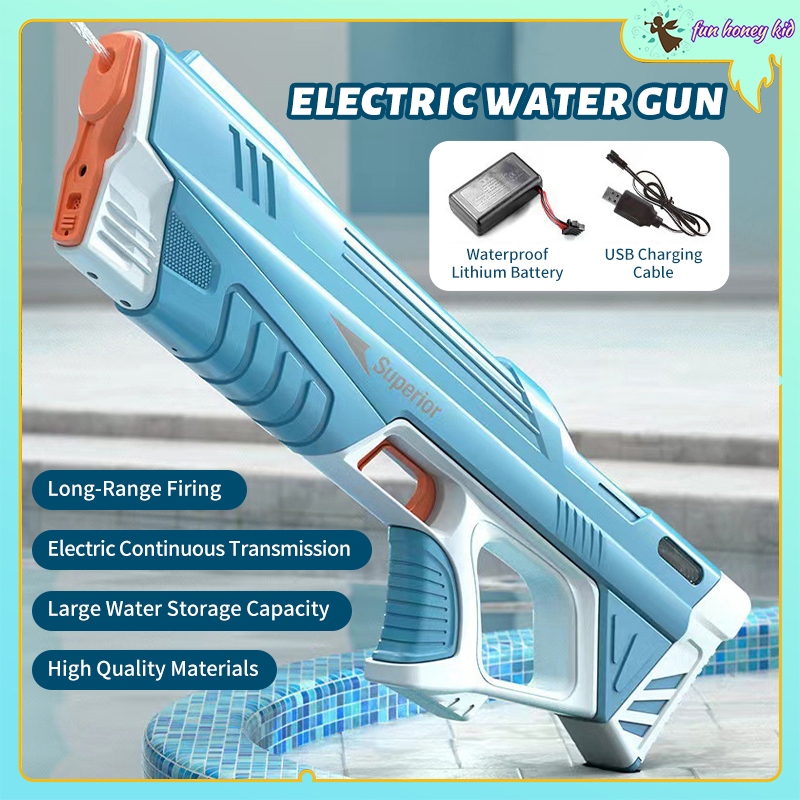Ready Stock 43CM Electric Water Gun Automatic Rechargeable Guns ...