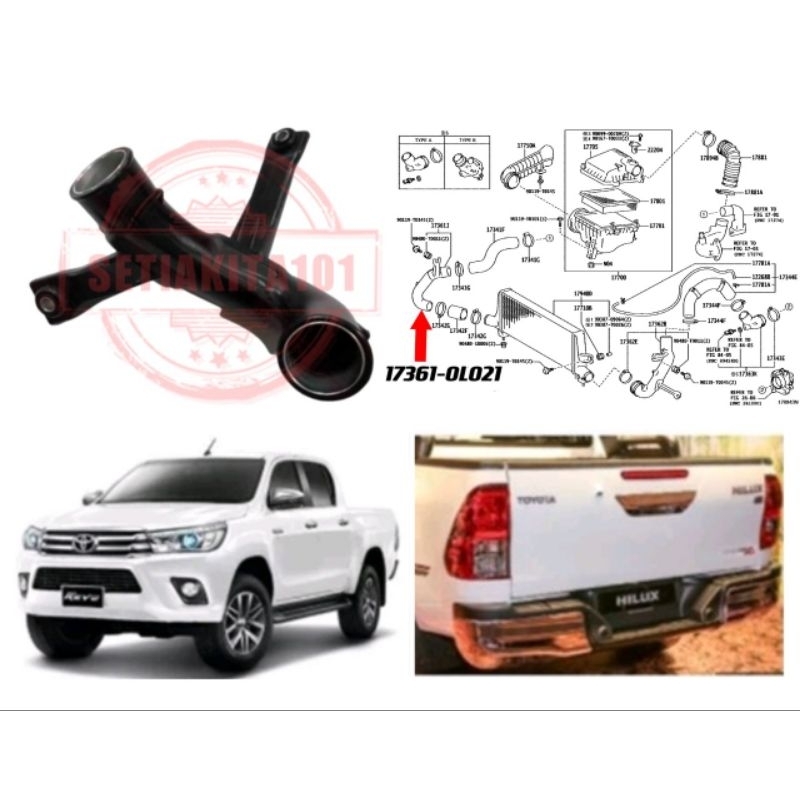 TOYOTA HILUX REVO GUN125 INTERCOLLER HOSE/INTERCOLLER PIPE/INTERCOOLER ...