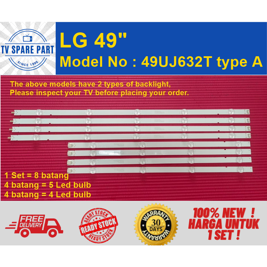 49UJ630T / 49UJ632T LG 49"LED TV backlight ( 100% New ) | Shopee Malaysia