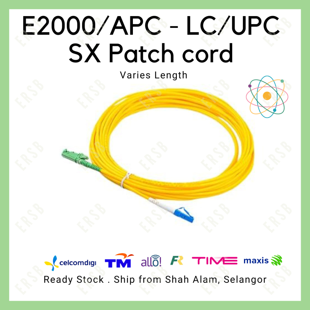 Patchcord E2K/APC - LC/UPC Singlemode Simplex Fiber Optic Patch Cord ...