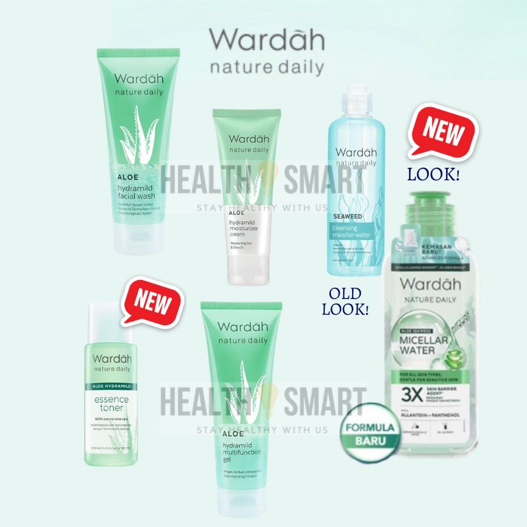 Wardah Nature Daily Aloe Hydramild / Multi Gel Face Wash / Nature ...