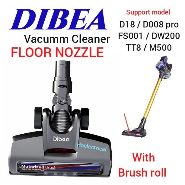 DIBEA Vacuum Floor Nozzle with Brush Roll D18 D008PRO DW200 TT8 M500 FS001 | Shopee Malaysia