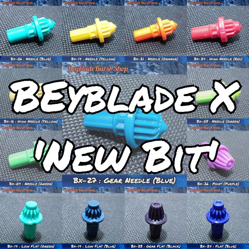 Beyblade X Bit Rush Flat Low Flat Gear Flat Point Gear Point Needle ...