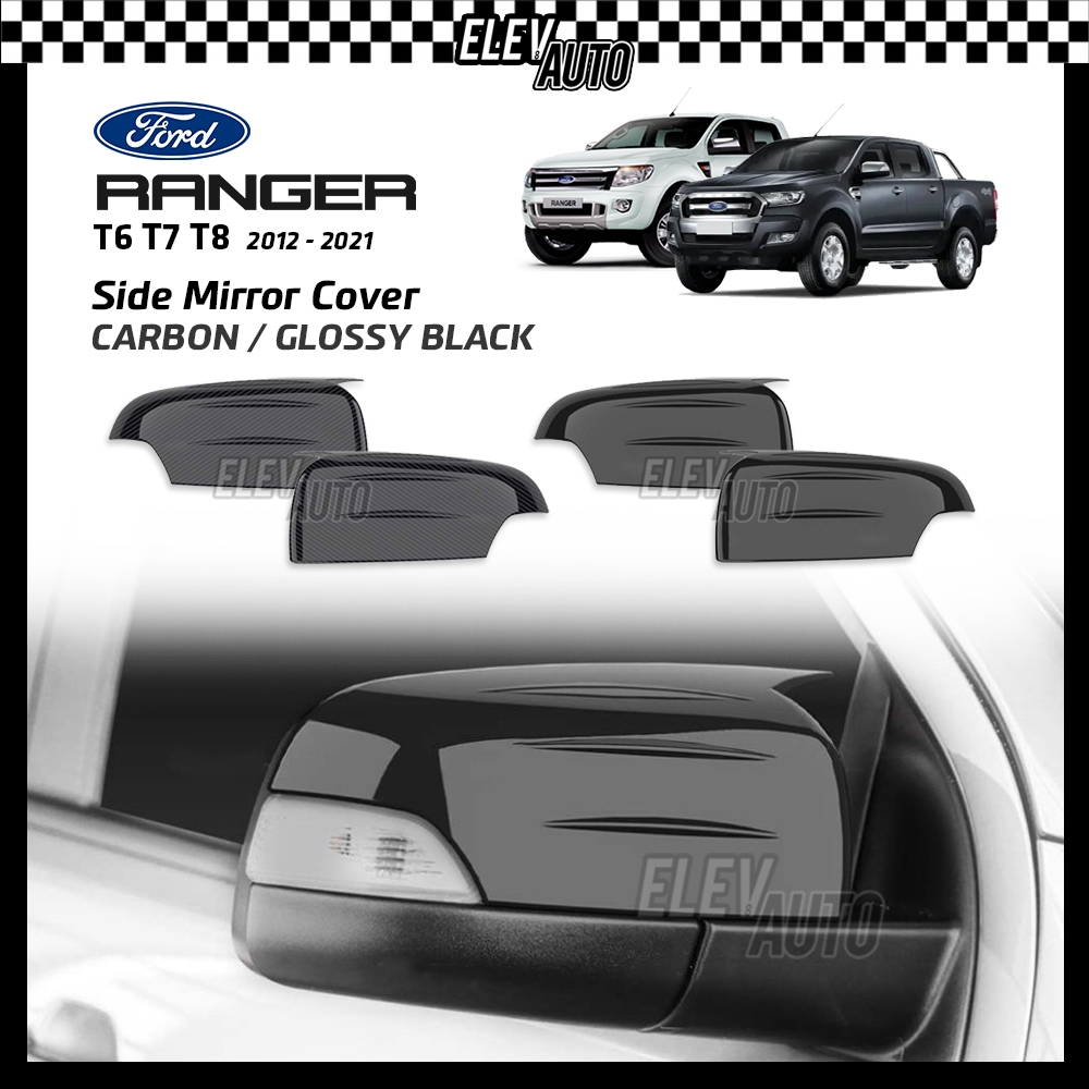Ford Ranger T6 T7 T8 (2012-2021) CARBON BLACK Side Mirror Cover Trim ...