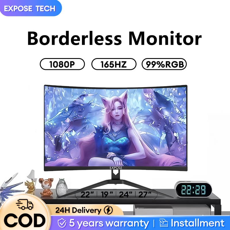 EXPOSE Monitor PC Curved Gaming Monitor 165HZ 19-27Inch PS4/PS5/Xbox ...