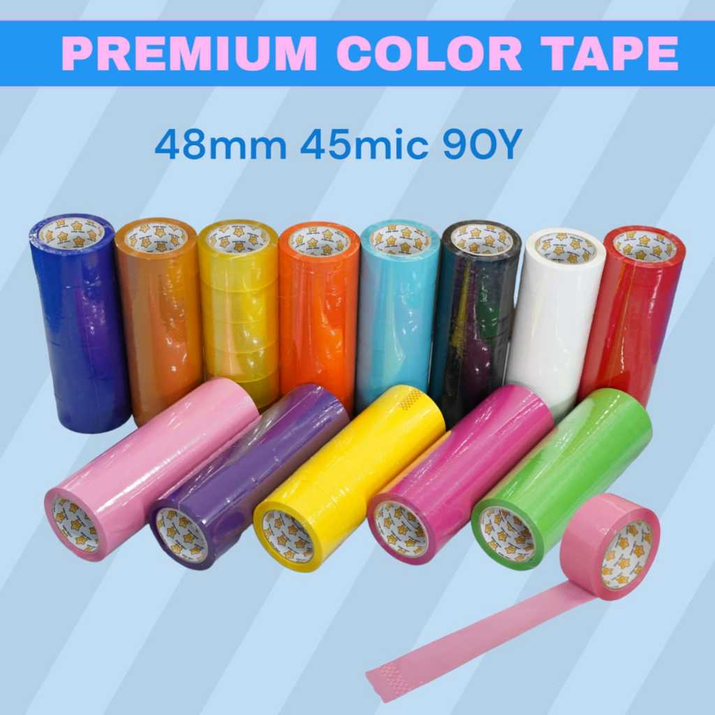45mic/48mm (90Y) STAR PACK Opp Tape Strong Glue Series Colorful Premium ...