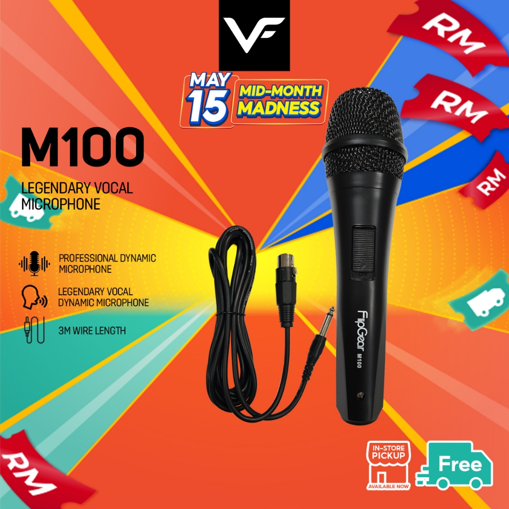 Vinnfier M100 Wired Microphone Karaoke Mic | Shopee Malaysia