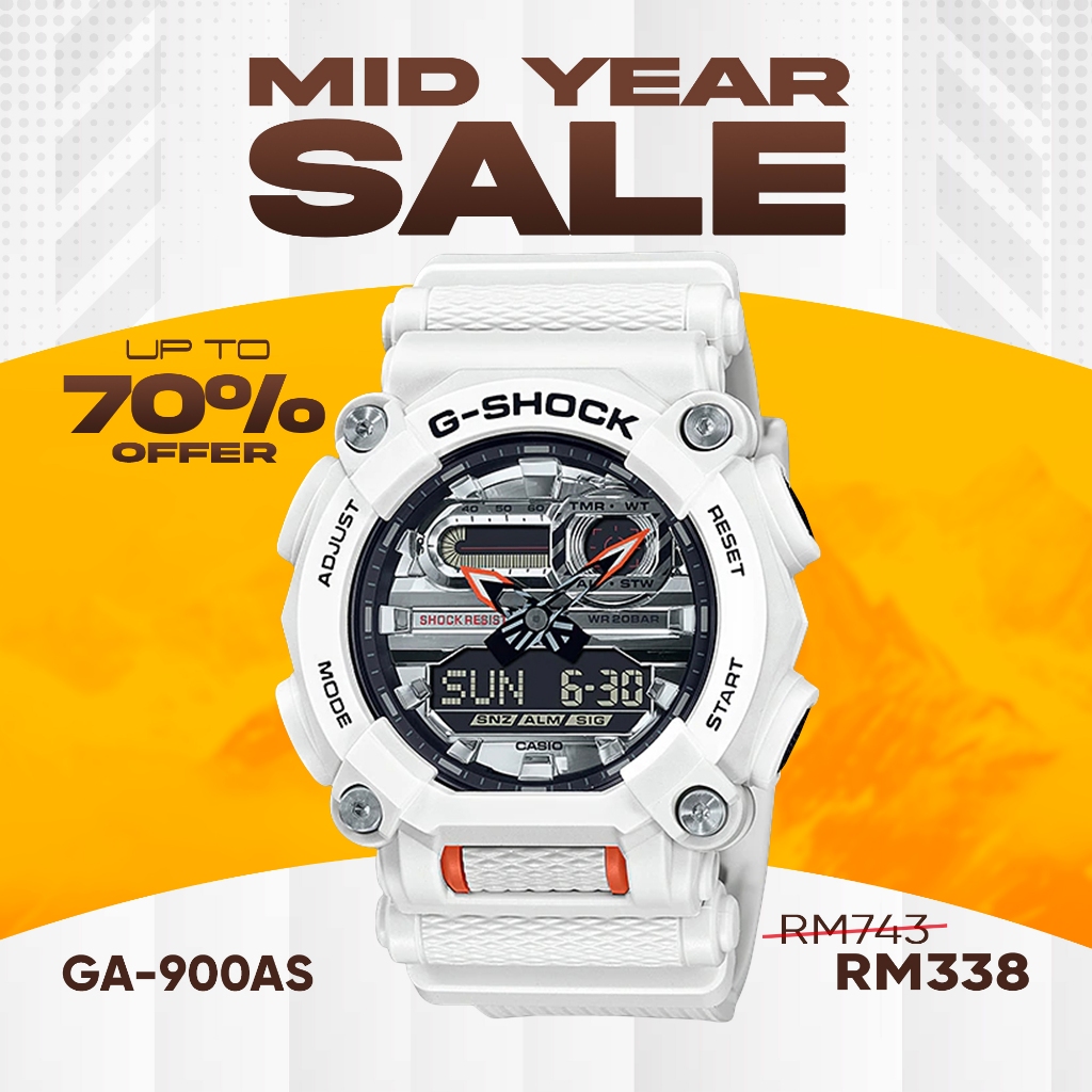 Casio G-Shock GA-900AS Metallic Dial Analog Digital Resin Band Men Sports Watch Jam Tangan ...
