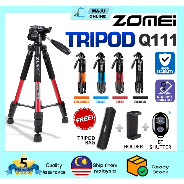 【MAJU】ZOMEI Q111 Ori Professional Travel Portable Aluminum Tripod With ...