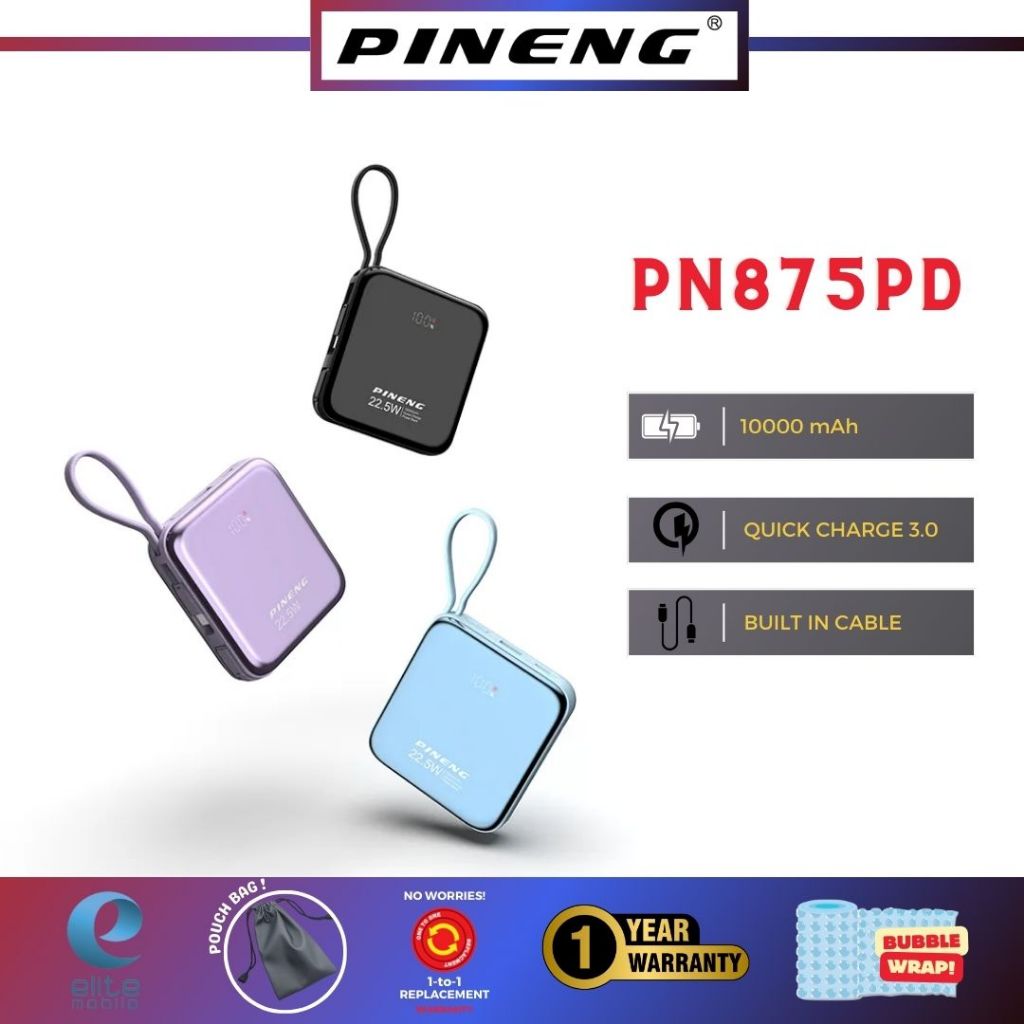Pineng PN 875 PD (10000mAh) Powerbank Quick Charge 22.5W, Built in ...
