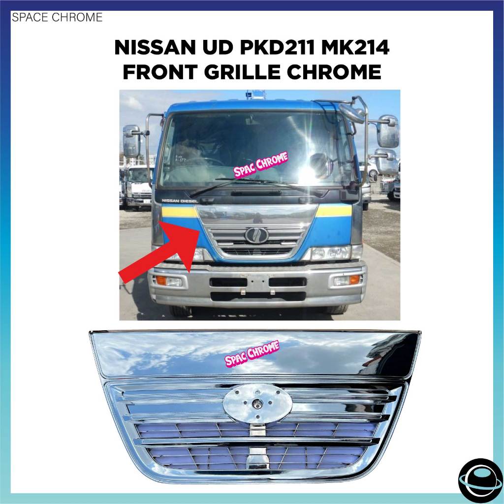 NISSAN UD MK PKD211 MK214 FRONT GRILLE CHROME HIGH QUALITY 2WIPER ...