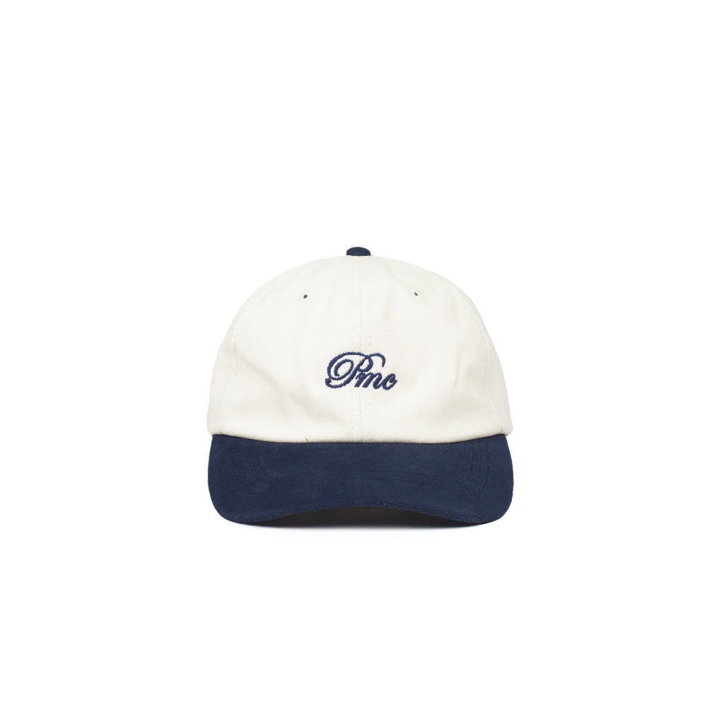 PMC Cursive Logo Dad Cap Navy Cream | Shopee Malaysia