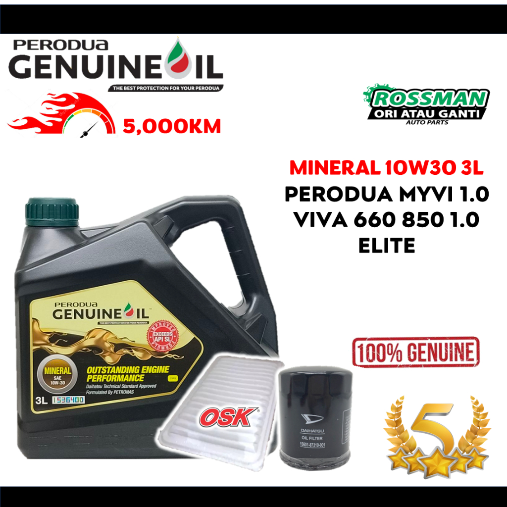 [NEW] Perodua Viva 660 850 Myvi 1.0 Minyak Hitam 3L + 87702 + A-9832 ...