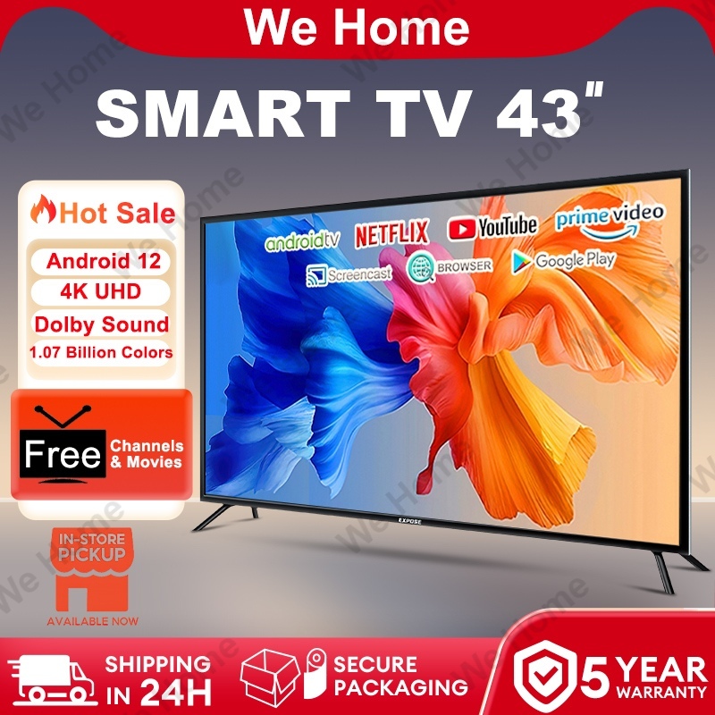 Smart TV 43 Inch TV Smart 4K UHD Android 12 TV (32"/43"/50'') LED Wifi ...