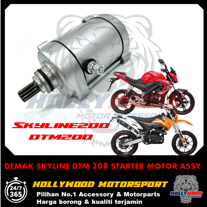 DEMAK STARTER MOTOR ASSY STANDARD OEM FOR SKYLINE200 DTM200 PLUG & PLAY ...