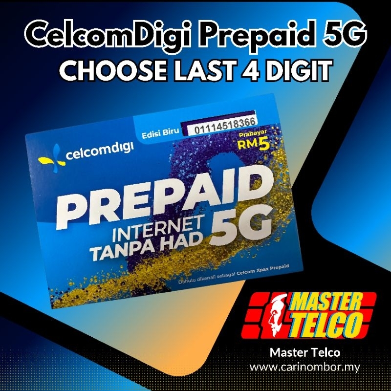 Celcom Prepaid 5G Choose Last 4 Digit celcom sim card CelcomDigi ...