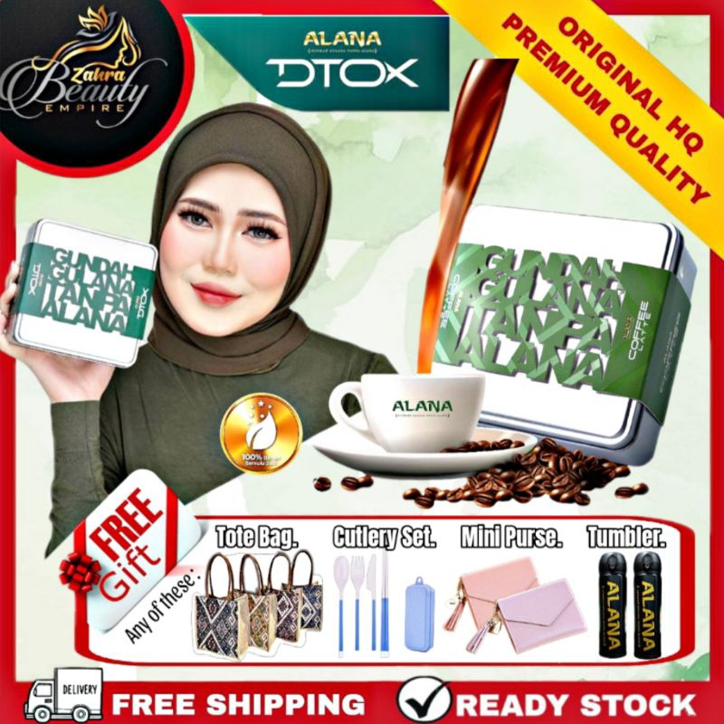 ALANA Dtox Coffee Latte 1 Box 8 Sachets | Free 2 Sachet | Allana Detox ...