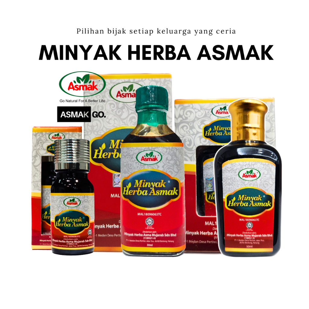 Minyak Herba Asmak Original HQ 10ml, 30ml, 50ml Untuk Batuk Berkahak ...