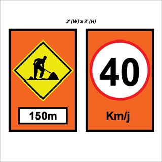 JKR Road Signboard / PapanTanda Pembaikian Jalan Raya 3M Sticker ...