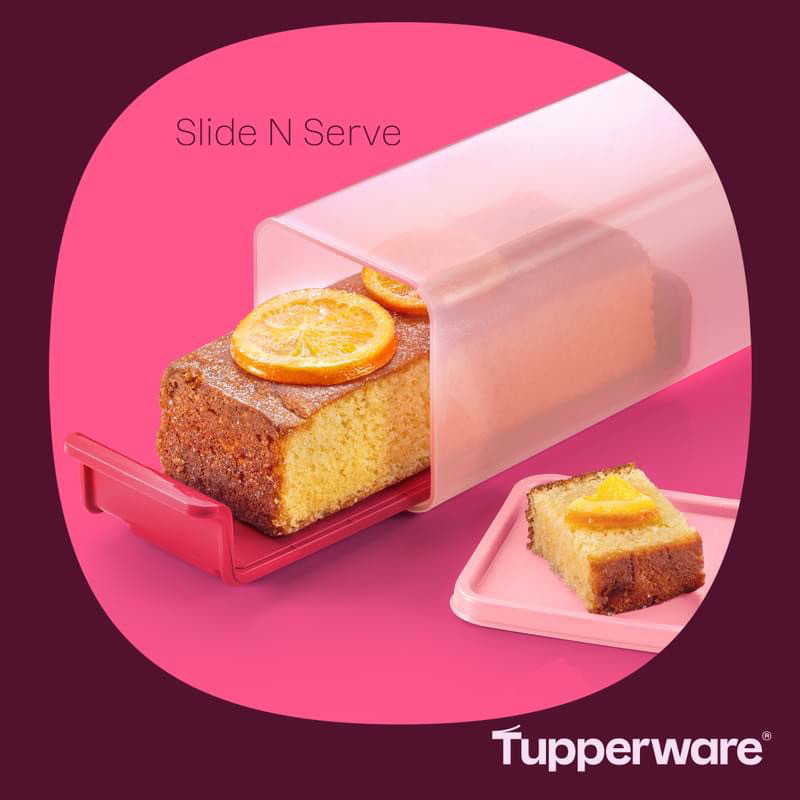 Tupperware Slide N Serve Cake Cheese Slice Crackers Keeper new limited ...