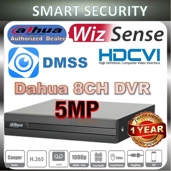 Dahua 8Channel 8CH DVR cctv Recoder Full HD 5.0MP DH-XVR1B08H-i(Ready ...