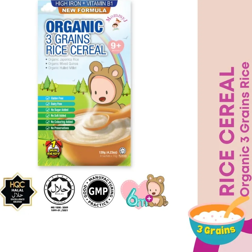 Organic 3 Grains Rice Cereal (New Formula with Iron Fortified) | Shopee Malaysia
