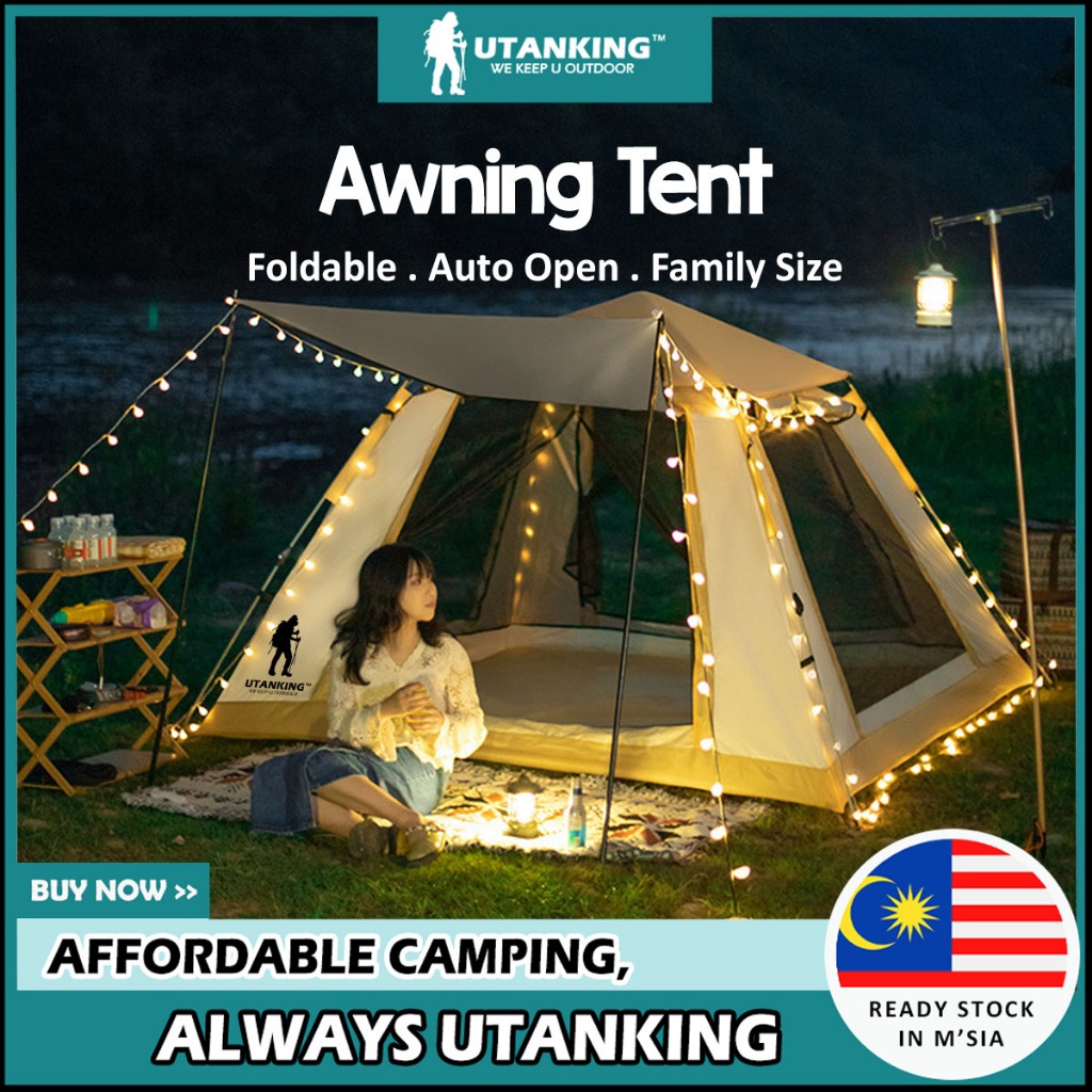 UtanKing™ Quality Large Family Tent UV Awning Camping Tent 2 Door ...