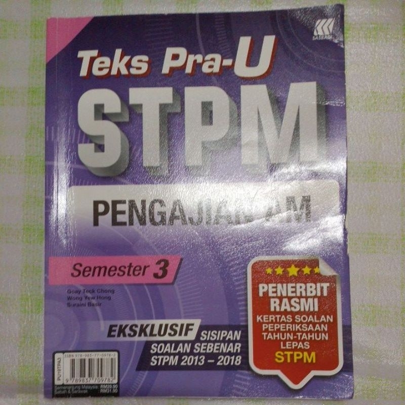 [Pengajian Am] Sasbadi Teks Pra-U STPM Pengajian Am Semester 3 | Shopee Malaysia