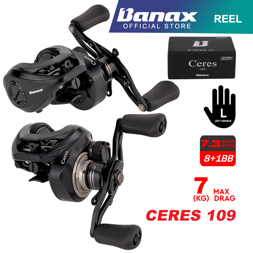High speed (7kg Max Drag) Banax Reel Ceres 109L (8+1BB) Baitcasting ...