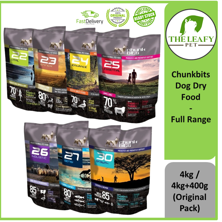 Chunkbits Dog Dry Food - Full Range - 4kg / 4kg + 400g ( Original Pack ...