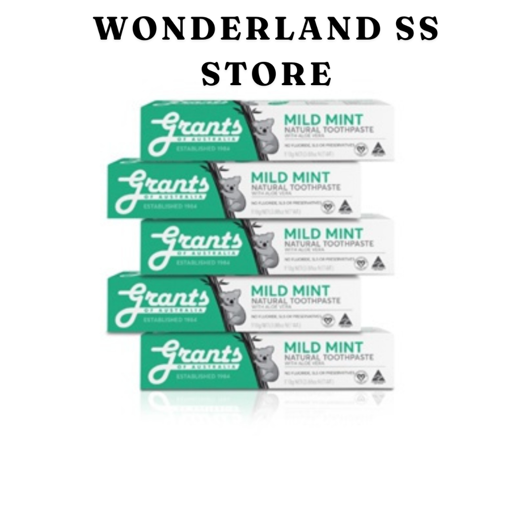 (5x110g) Grants Organic Mild Mint Toothpaste With Aloe Vera, Relieve ...