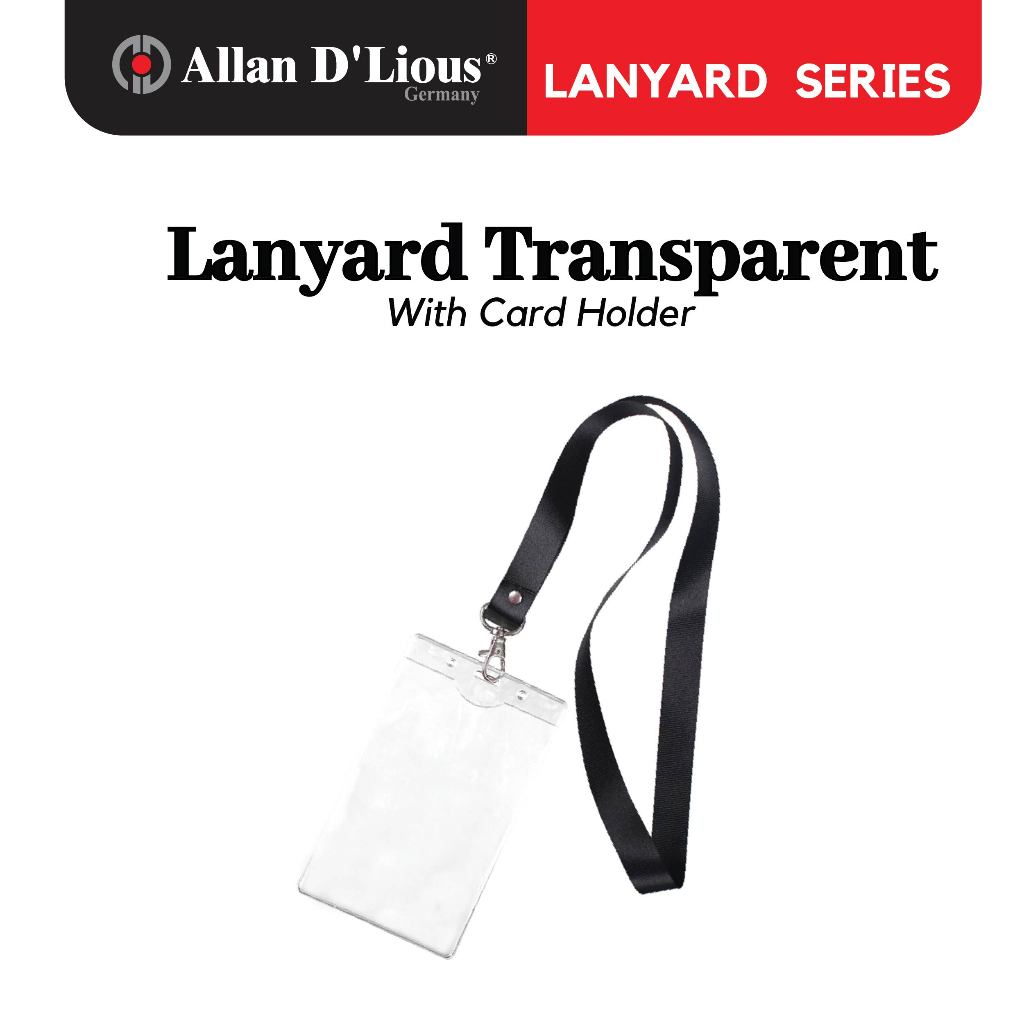 ALLAN D'LIOUS Card Holder with Lanyard Transparent Credential Holder ...
