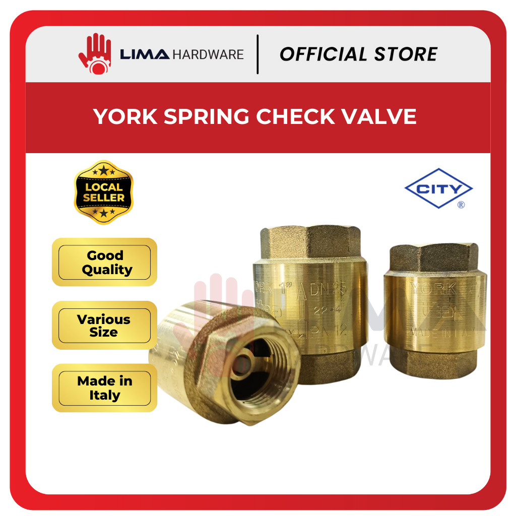 YORK SPRING CHECK VALVE - 1/2" | 3/4" | 1" (15MM / 20MM / 25MM MADE IN ...