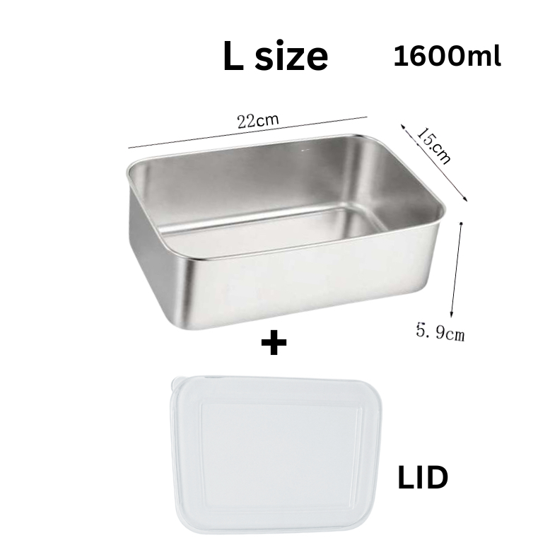 JOM Stainless Steel Organizer Crisper Fresh-Keeping Storage Box with ...