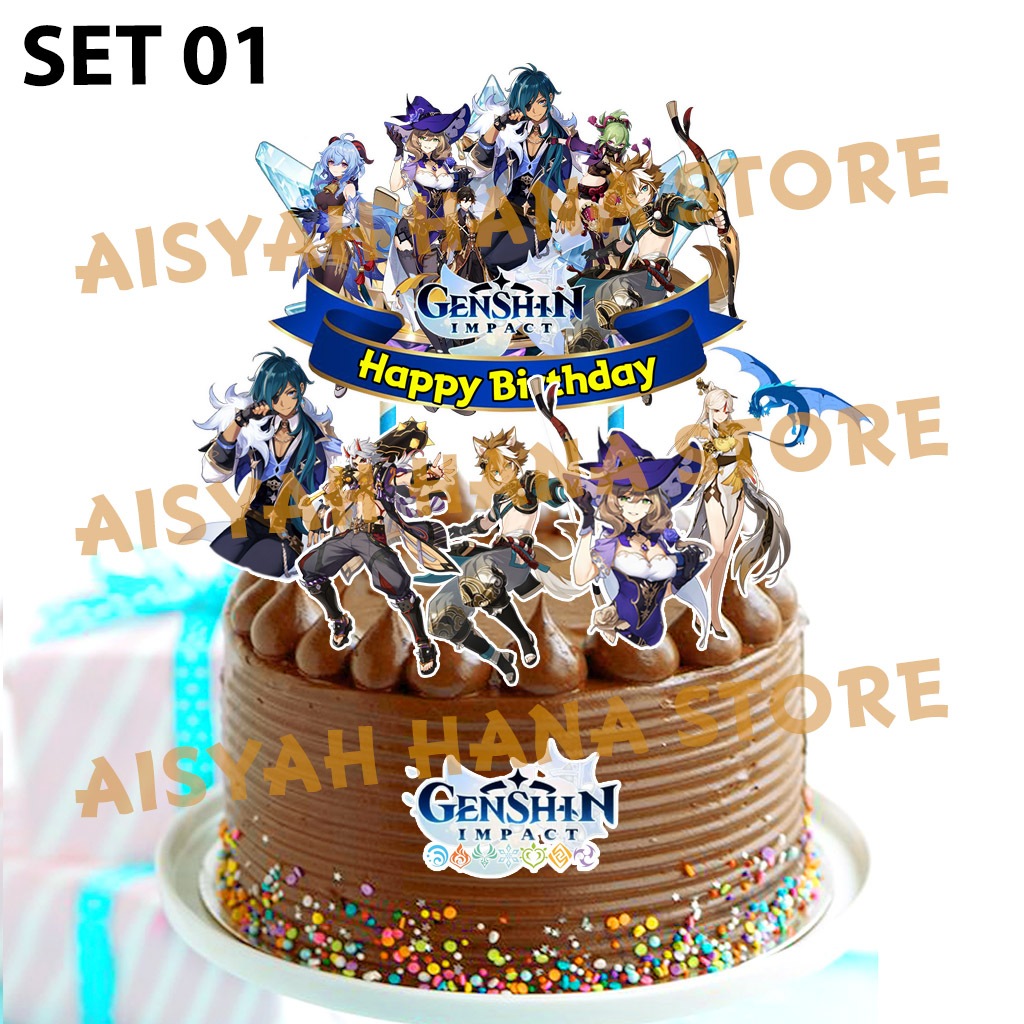 GENSHIN IMPACT CAKE TOPPER SET 01 | Shopee Malaysia