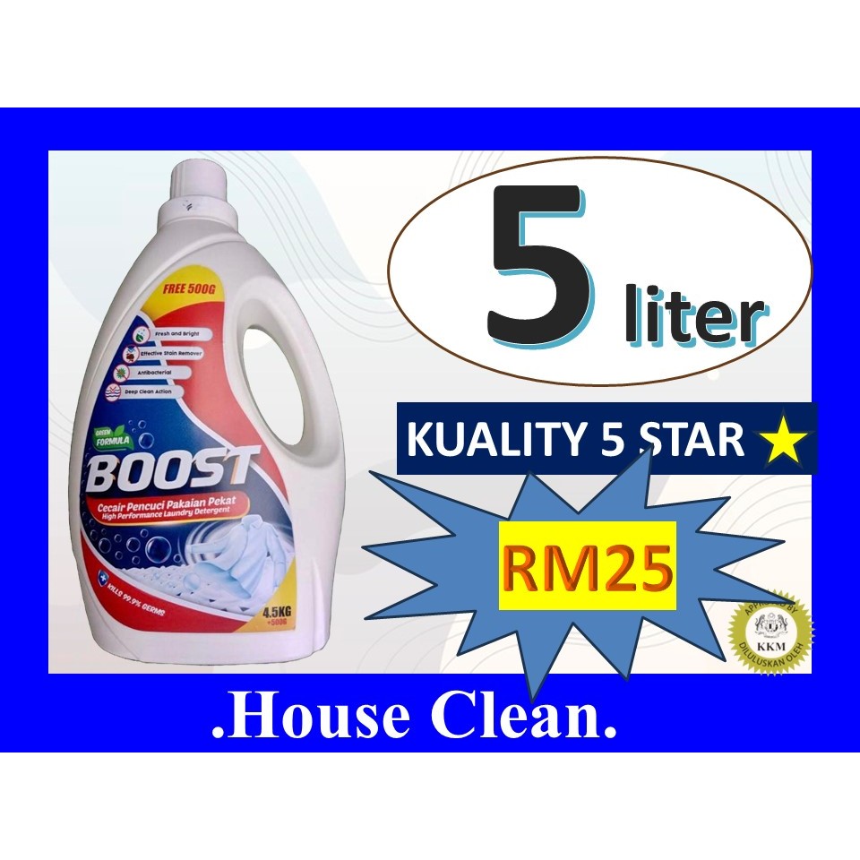 BOOST 5L SABUN DOBI DENGAN SOFTERNER detergent 4 in 1 Sabun basuh baju ...