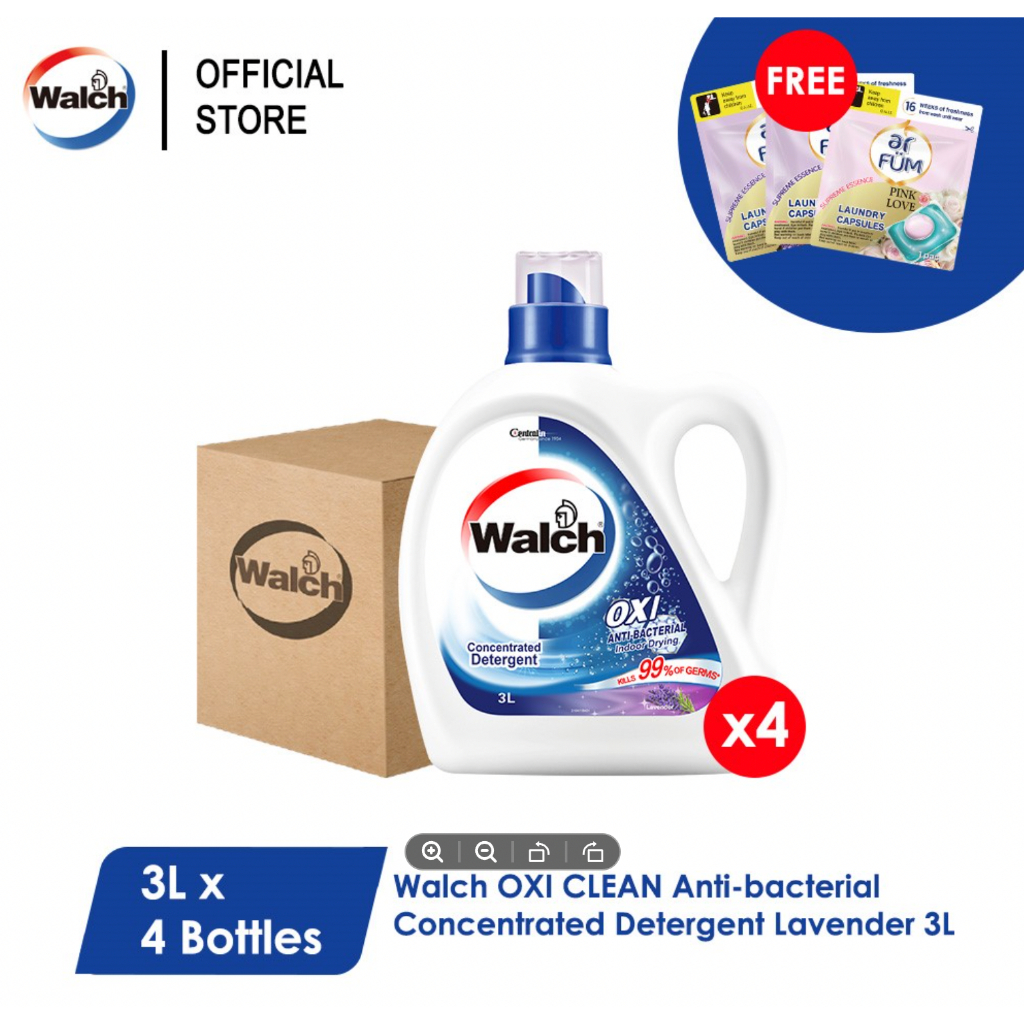 [CARTON DEAL] WALCH OXI Clean Anti-bacterial Concentrated Detergent (3L ...