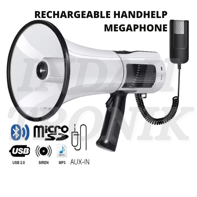 High Power Megaphone Loudspeaker Pembesar Suara Hailer With USB Player ...