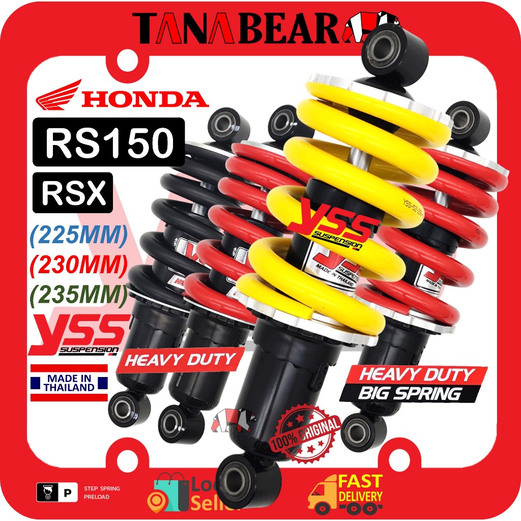 YSS RS150 (225MM/230MM/235MM) RSX adjustable absorber monoshock HEAVY DUTY / BIG SPRING Original ...