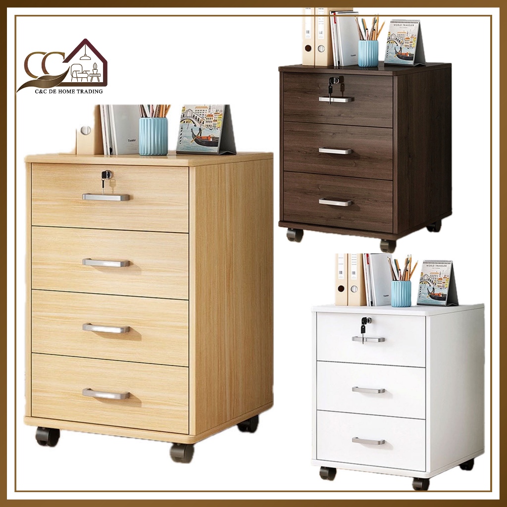 3/4 Tier Office Cabinet Locked Drawer File Cabinet With Roller Railway ...
