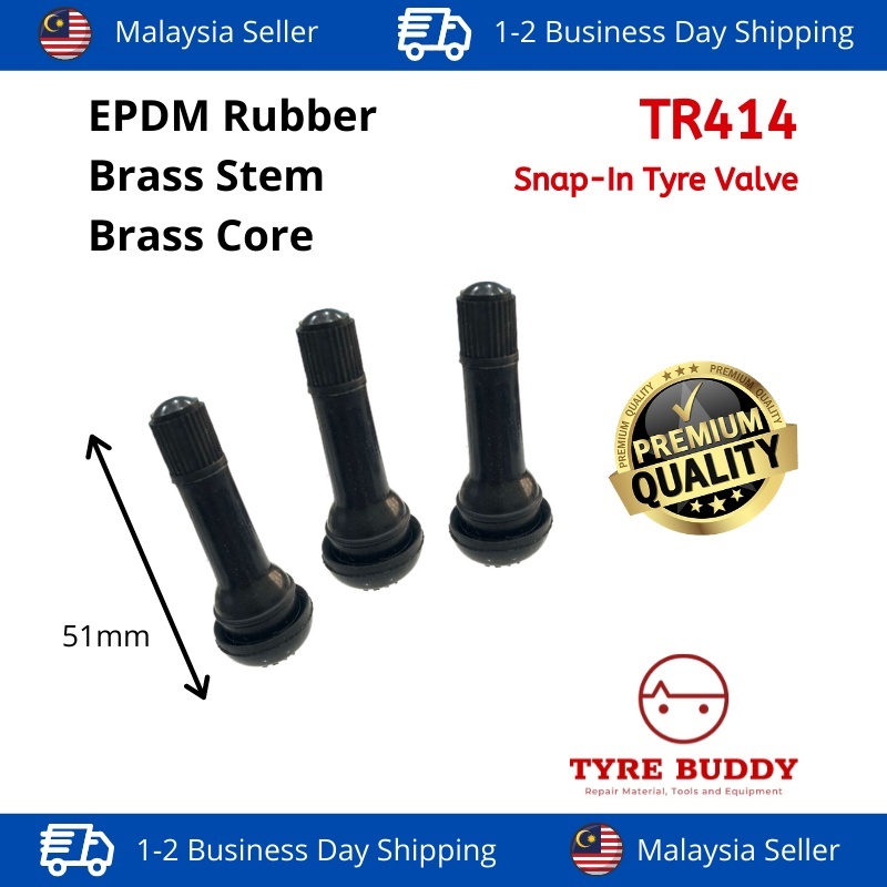 TR414 Mix Copper Snap-In Tyre Tubeless Valve; Tayar; Kereta | Shopee ...
