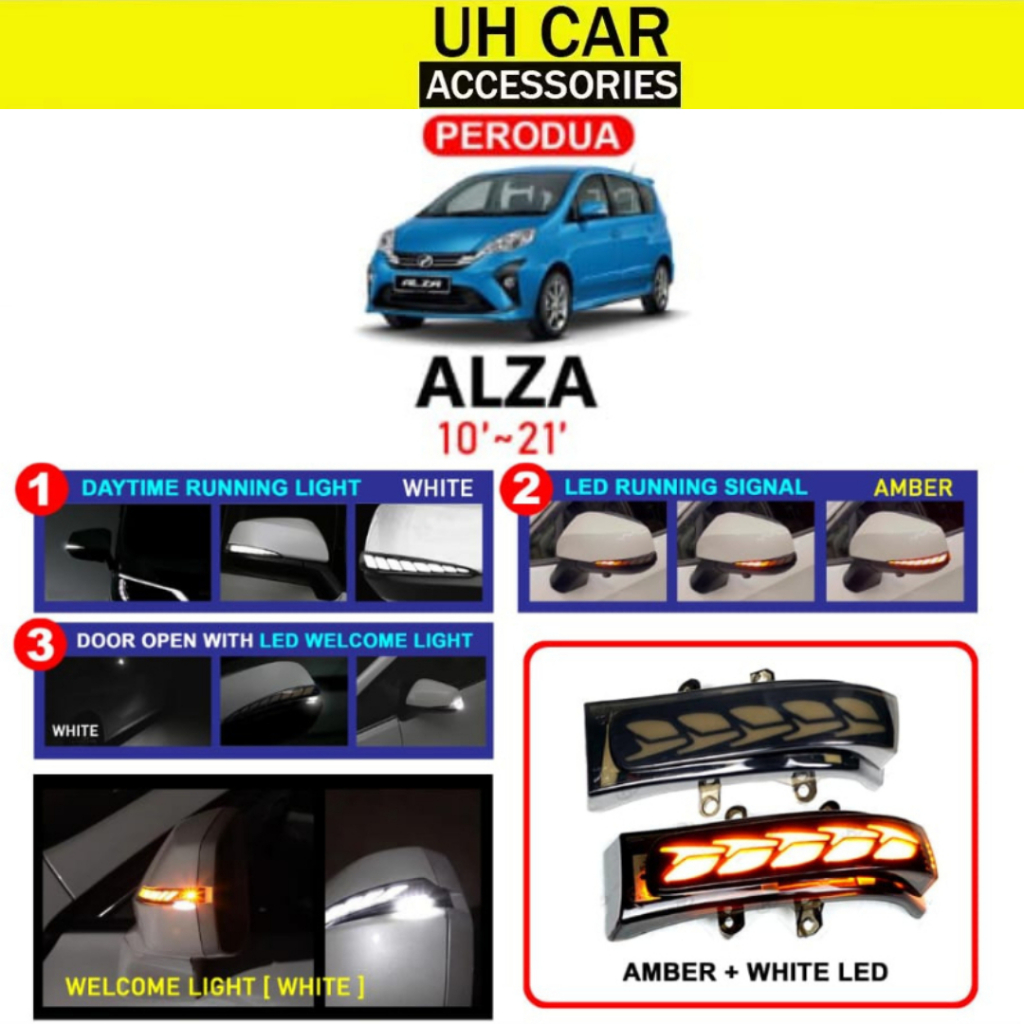 Perodua ALZA 2010-2021 Dragon Scale Side Mirror Smoke Led With Signal ...