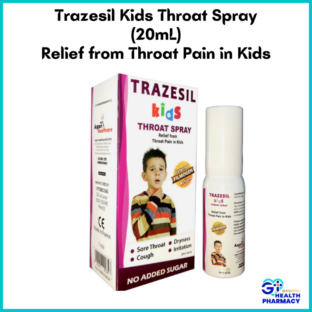 Trazesil Kids Throat Spray 20ML (Spray sakit tekak kanak-kanak) No ...
