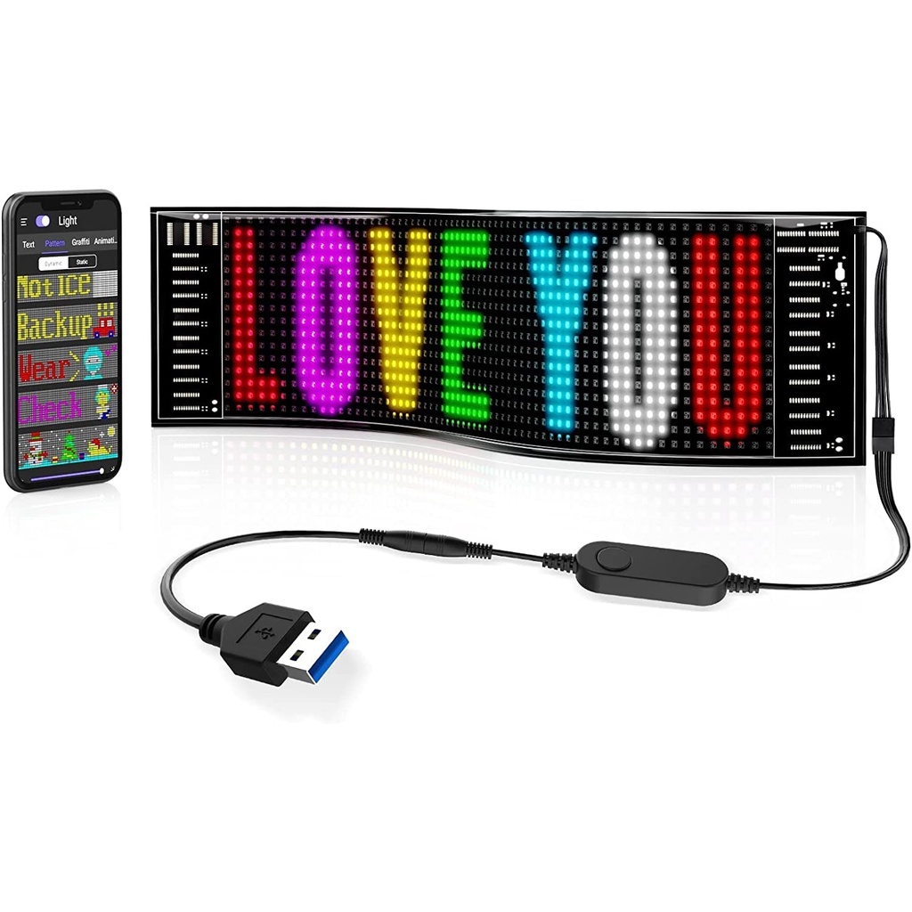 Car Led Display Screen Bluetooth Application USB Matrix Pixel ...