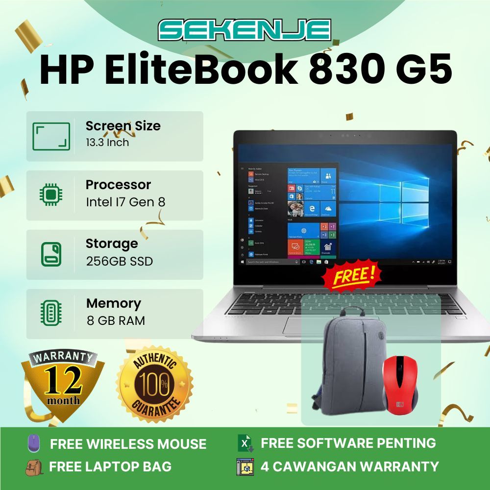 HP EliteBook 830 G5 Intel i7 8th Gen 8GB RAM 256GB SSD Win 10 Laptop ...
