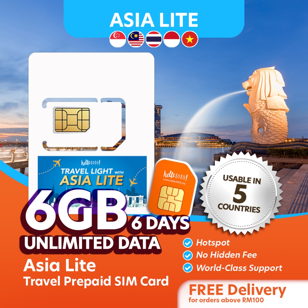 JOYTEL Asia Lite 6 Days Travel Prepaid Sim Card | Shopee Malaysia