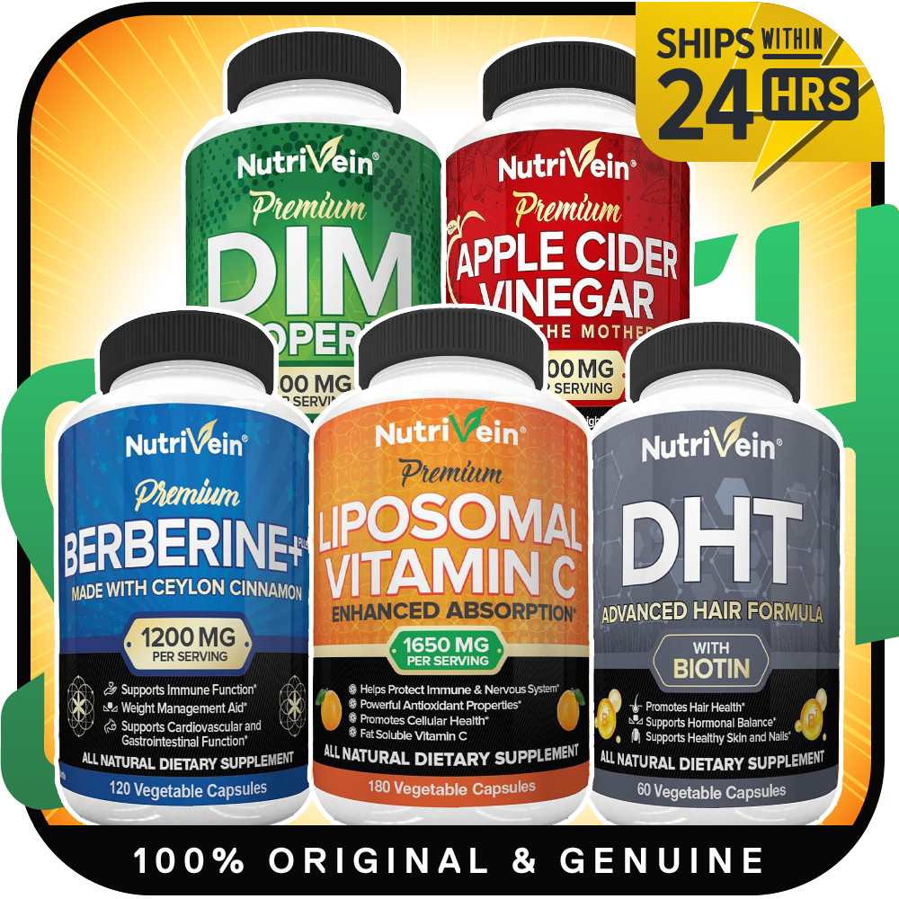 Nutrivein DHT Blocker with Biotin l Berberine + HCL 1200mg l Liposomal ...