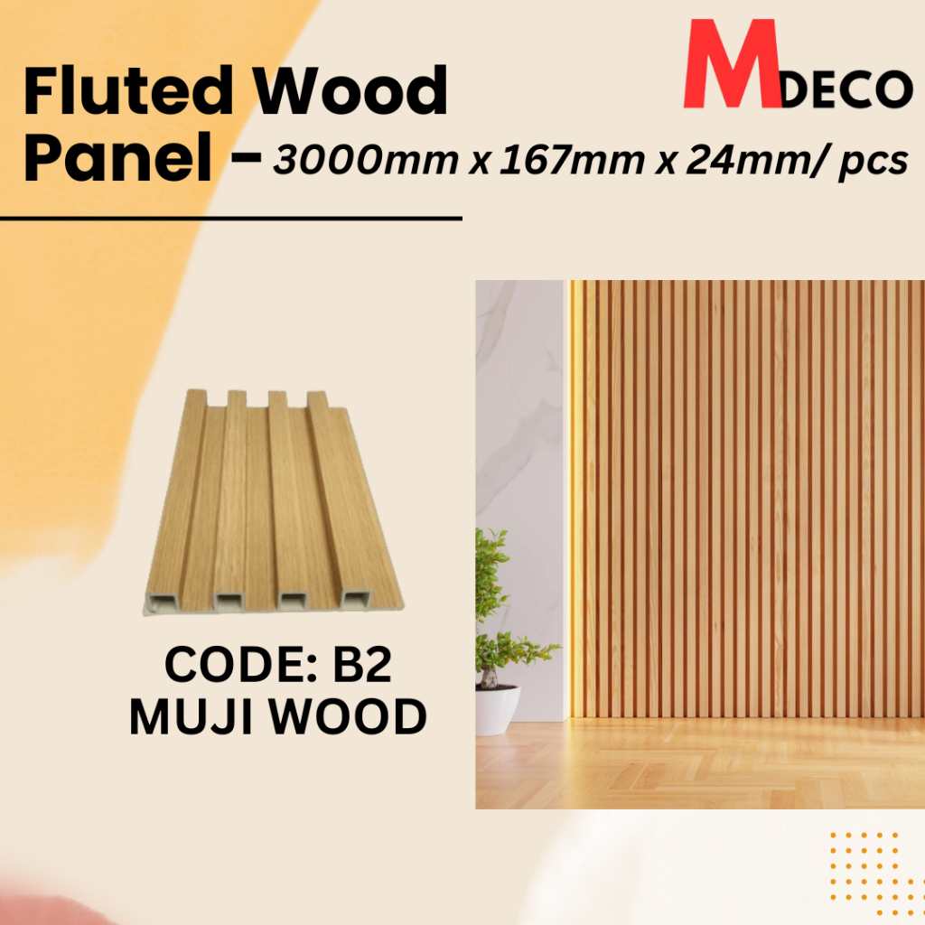 【Harga Kilang】PVC Fluted Wood Panel WPC Panel Wall Panel Board Wall ...