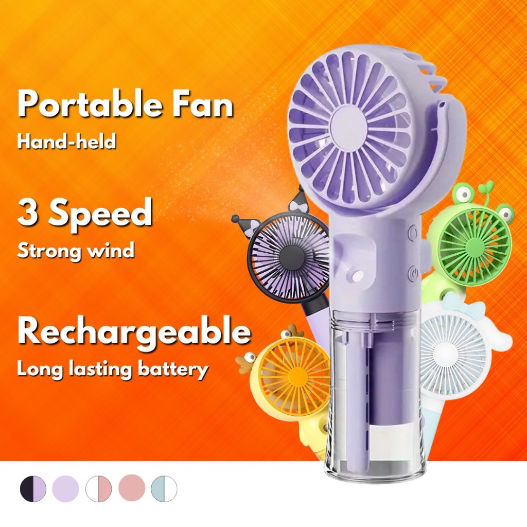 Cartoon Fan Mini Fan Electric Portable Fan Hand-held Usb Charge Fan ...