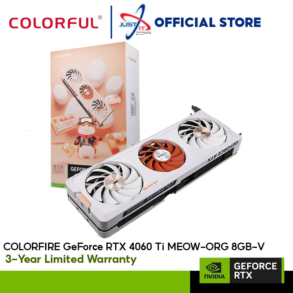 Colorful Colorfire GeForce RTX4060 TI Meow-ORG GDDR6 Graphics Card (8GB ...